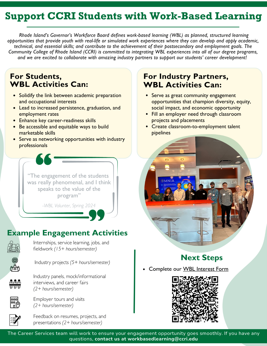 Work-Based Learning for Employers – CCRI